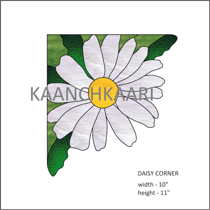 Daisy Corner Stained Glass Pattern (digital) - Etsy