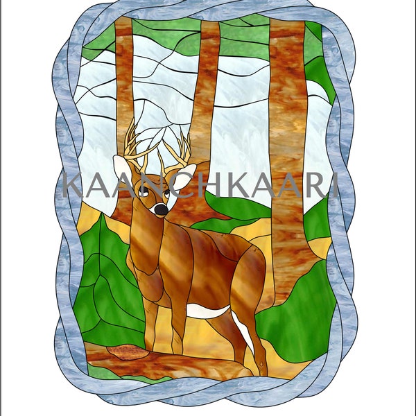 Stained Glass Deer Pattern - Etsy