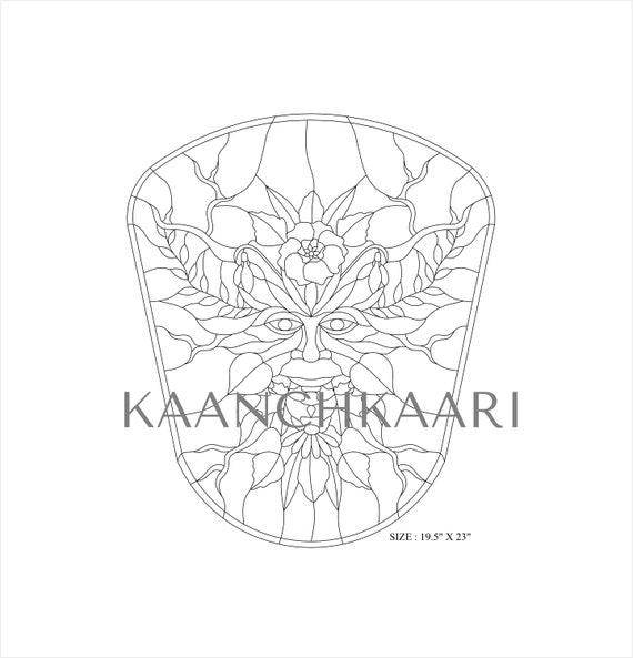 Spring Green Man Stained Glass Pattern 19.5 X 23 - Etsy