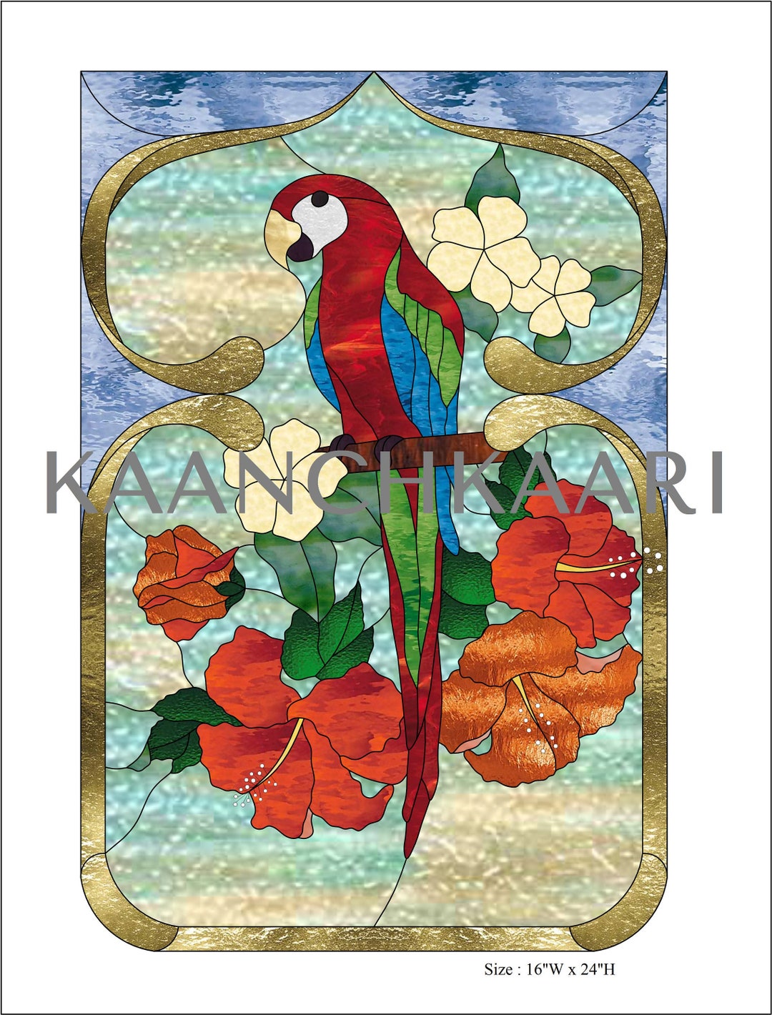 Macaw Stained Glass Pattern 16" X 24" (digital) - Etsy