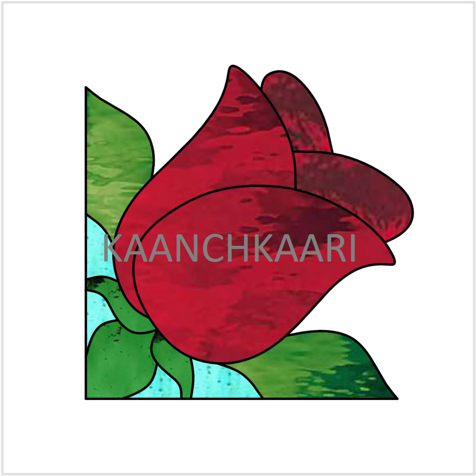 Rose Bud Flower Stained Glass Pattern Spinner digital | Etsy