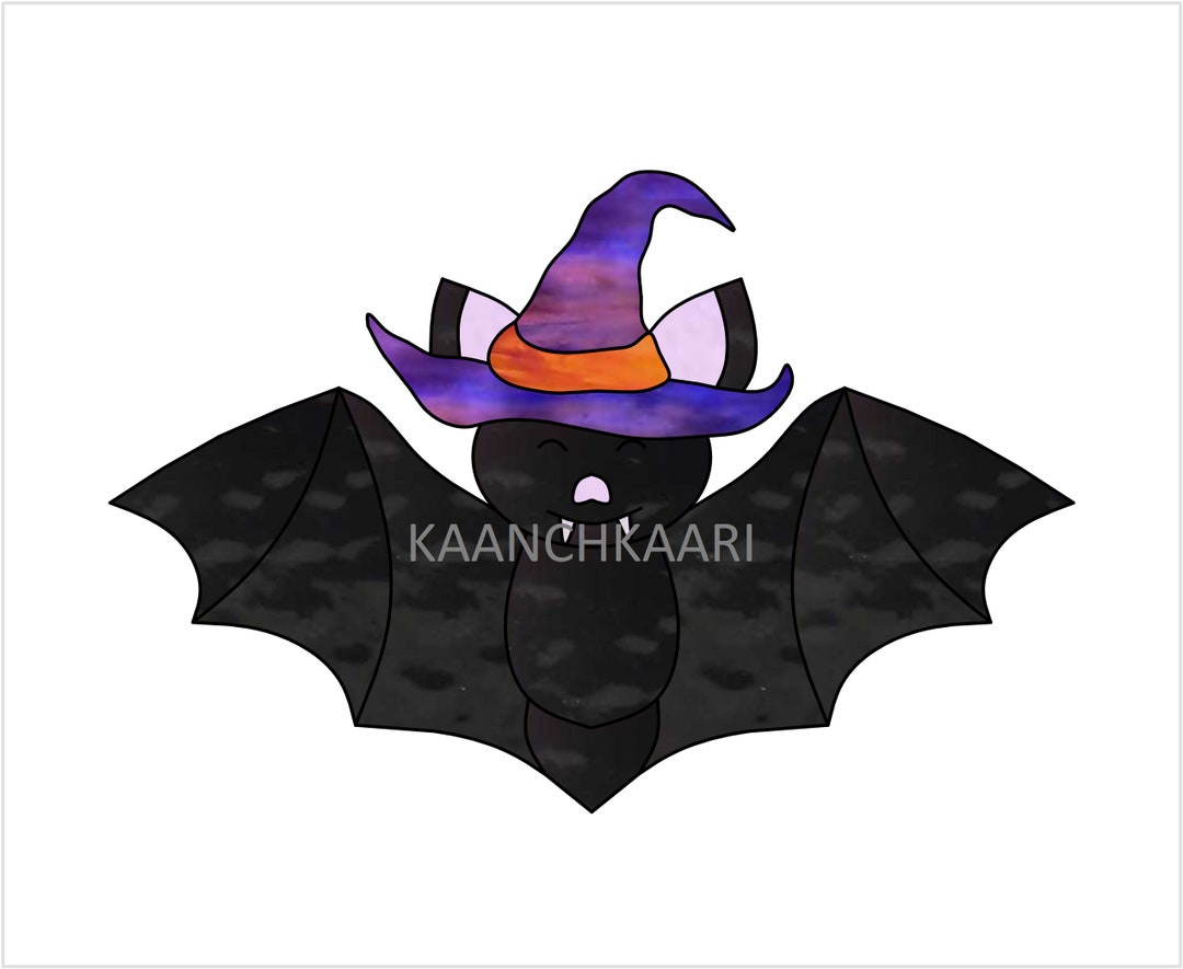 Bat Wizard Stained Glass Pattern 9" X 6" (digital) - Etsy