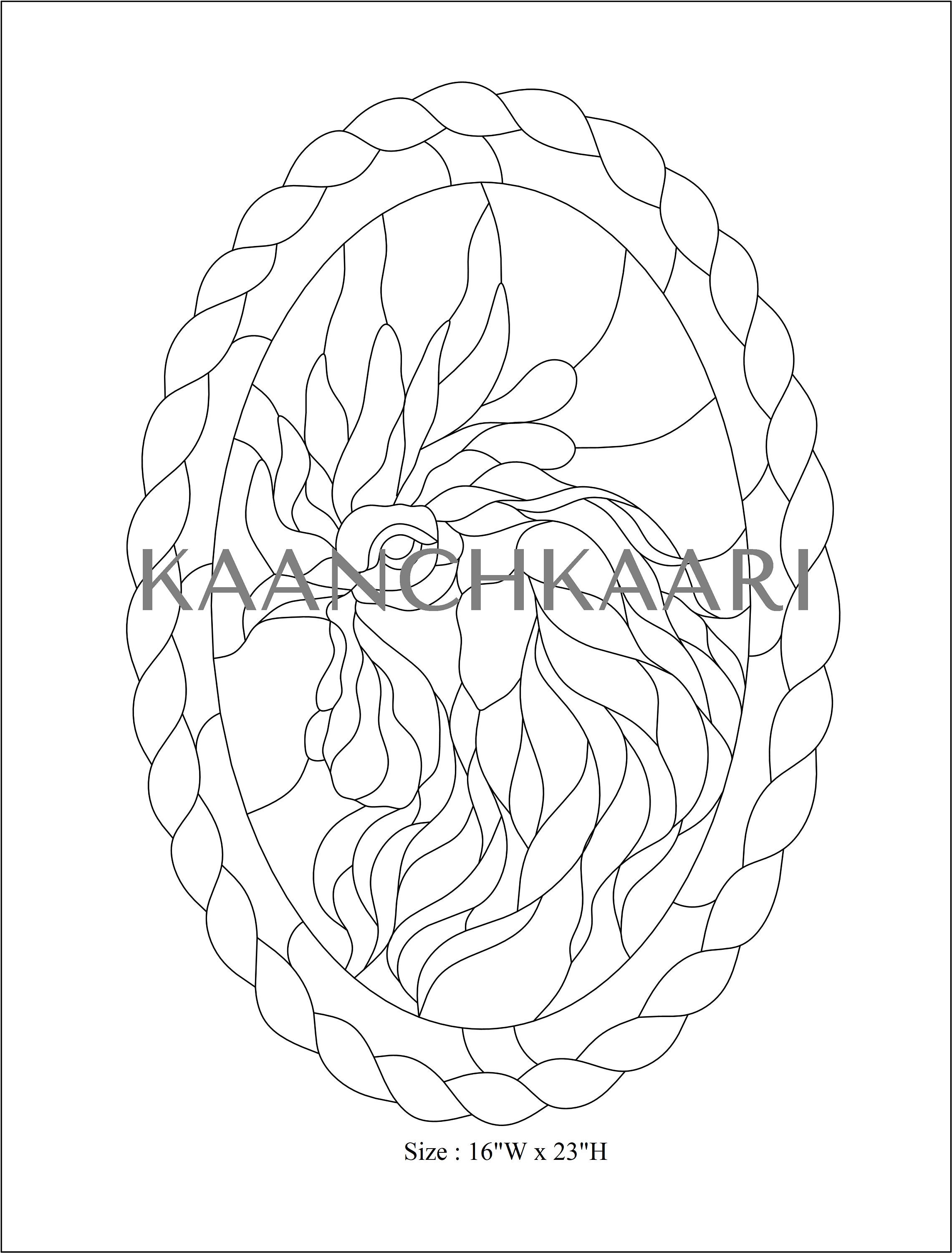 Rooster Face Stained Glass Pattern 16 X 23 | Etsy