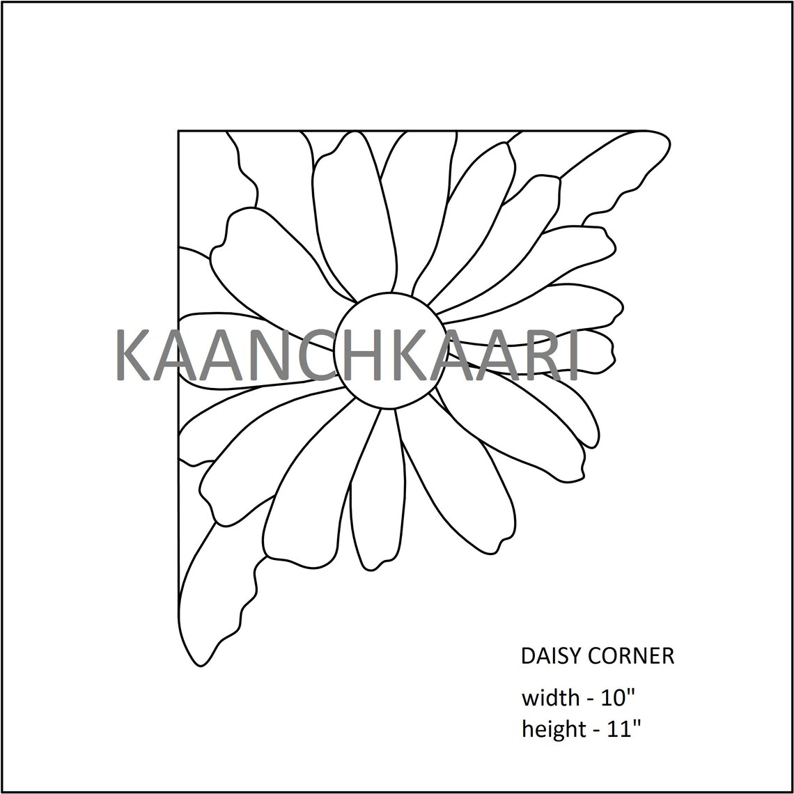 Daisy Corner Stained Glass Pattern digital - Etsy