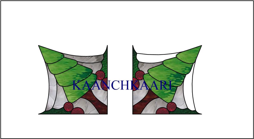 Christmas Tree 'n' Holly Stained Glass Pattern Spinner (digital) - Etsy