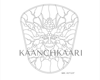 Fall Green Man Stained Glass Pattern 19.5 X 23 | Etsy