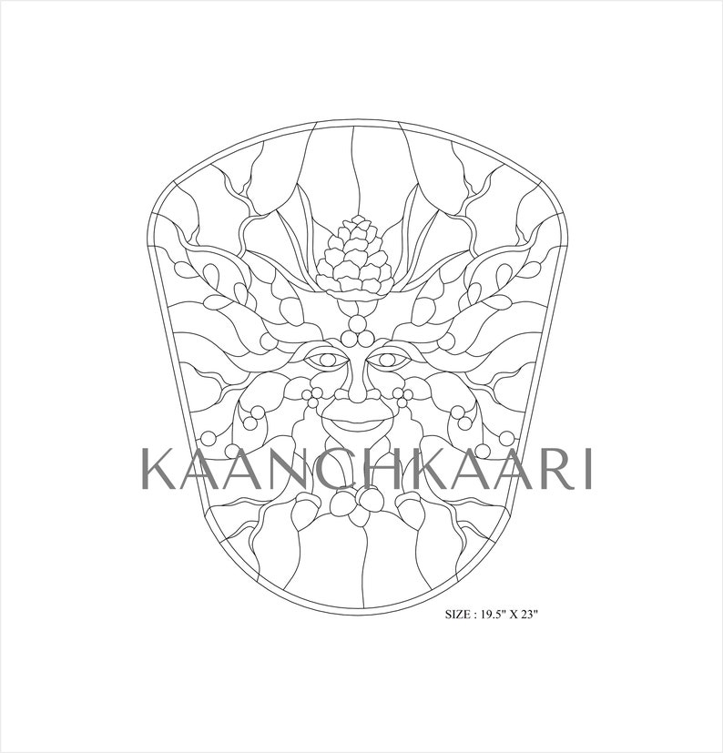 Winter Green Man Stained Glass Pattern 19.5 X 23 - Etsy