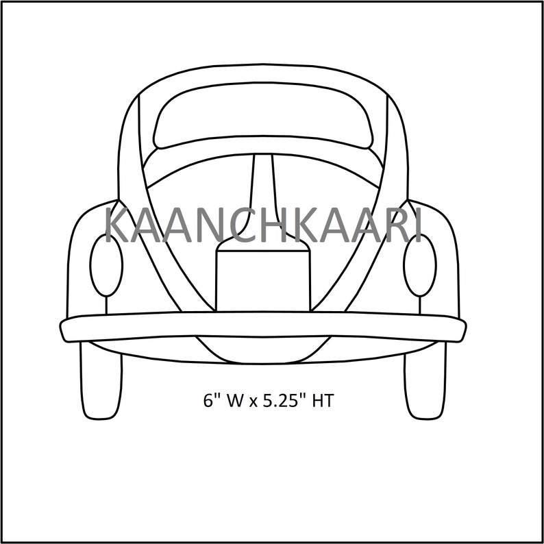 VW Beetle Backside Stained Glass Pattern Suncatcher 6 X - Etsy India