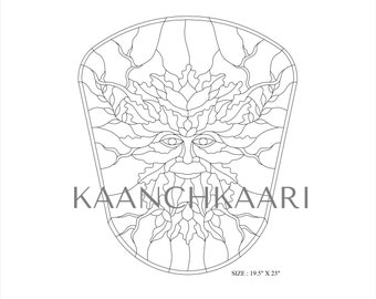 Stained Glass Sculpting & Forming Fall Green Man Stained Glass Pattern ...