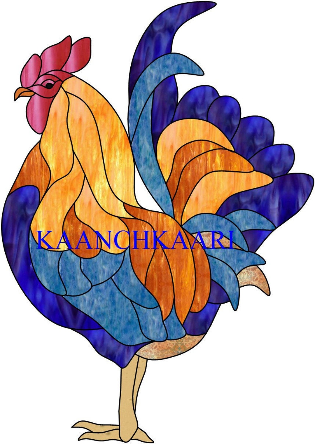 Rooster Stained Glass Pattern 8.5" X 12" (digital) - Etsy