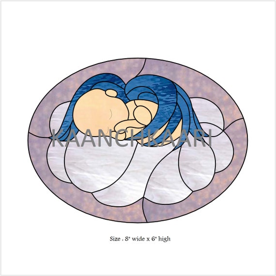 Baby Angel Stained Glass Pattern 8 X 6 Digital | Etsy