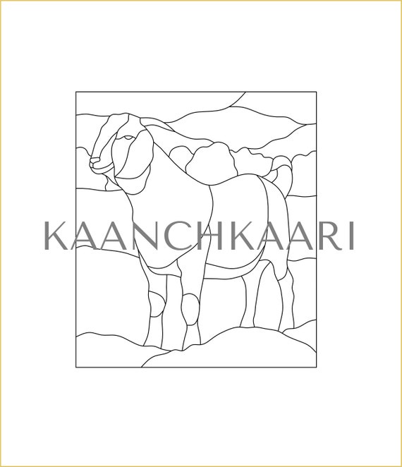 Goat Stained Glass Pattern 10.5 X 12 digital - Etsy
