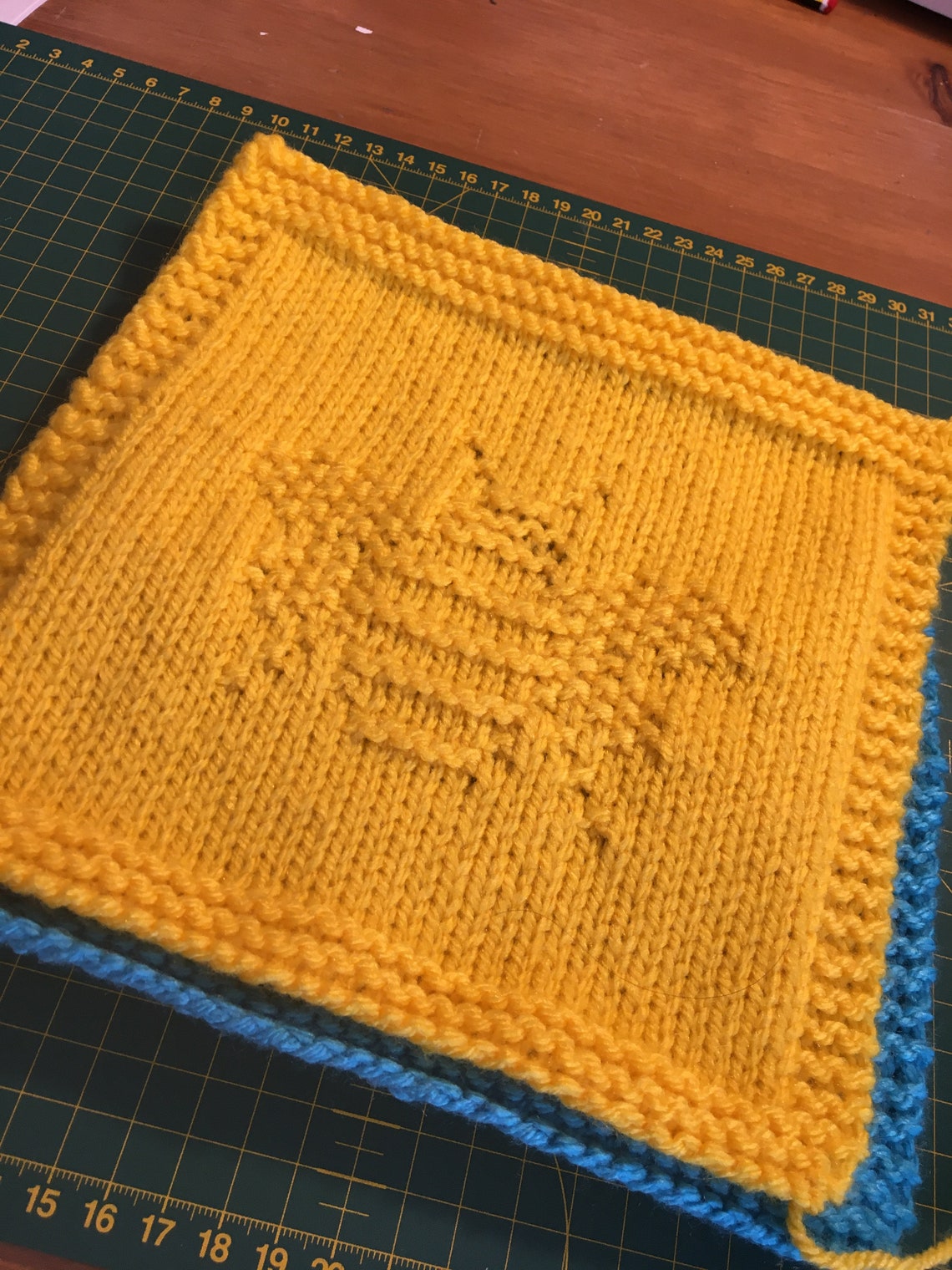 Knitting Pattern, 023, Bumble Bee Washcloth, Dishcloth, Blanket Square ...
