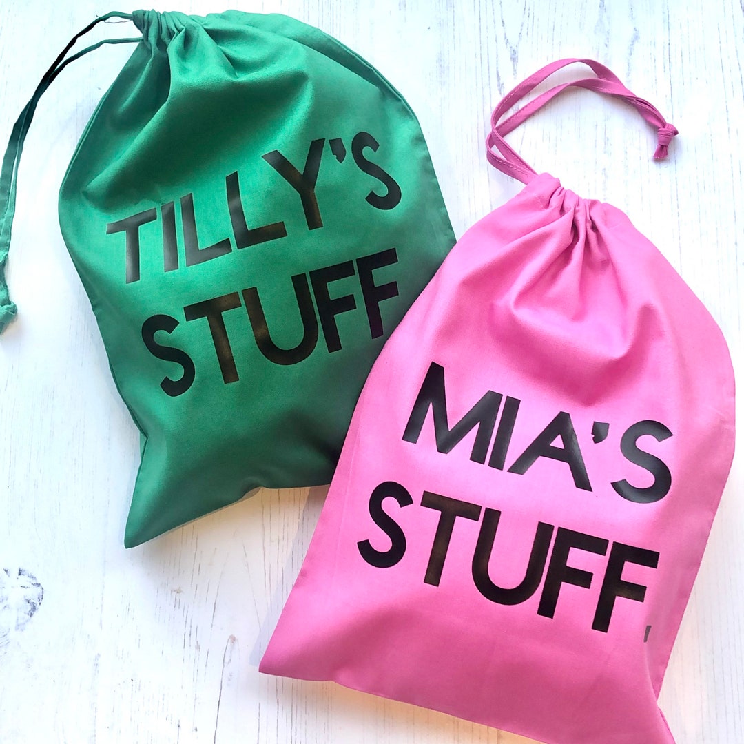 Personalised Stuff Bag Drawstring Bag Childrens Overnight - Etsy UK