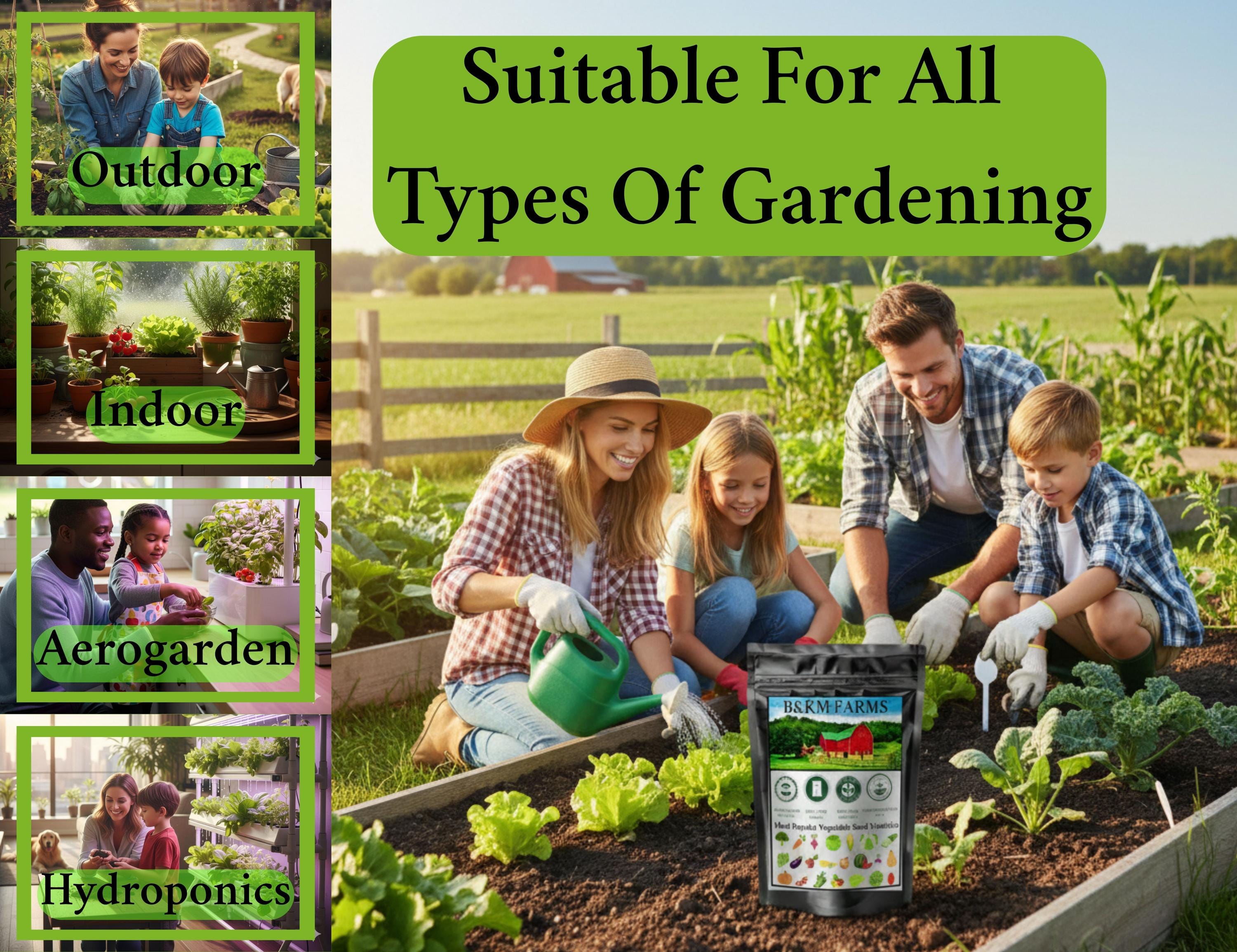 Build Your Own Kids Garden Bundle – 50 Heirloom Seed Varieties - Themed ...