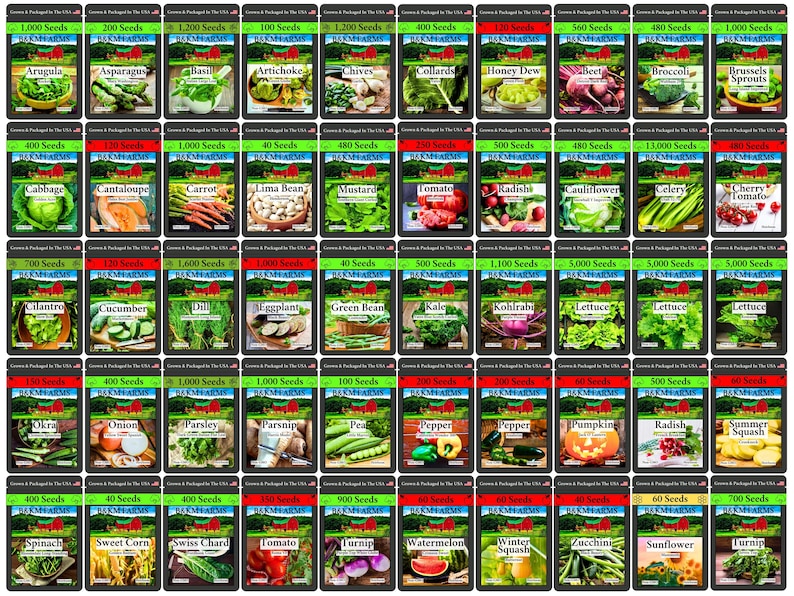 50 Heirloom Seed Varieties – Pick Your Own! Non-gmo Vegetable, Fruit ...
