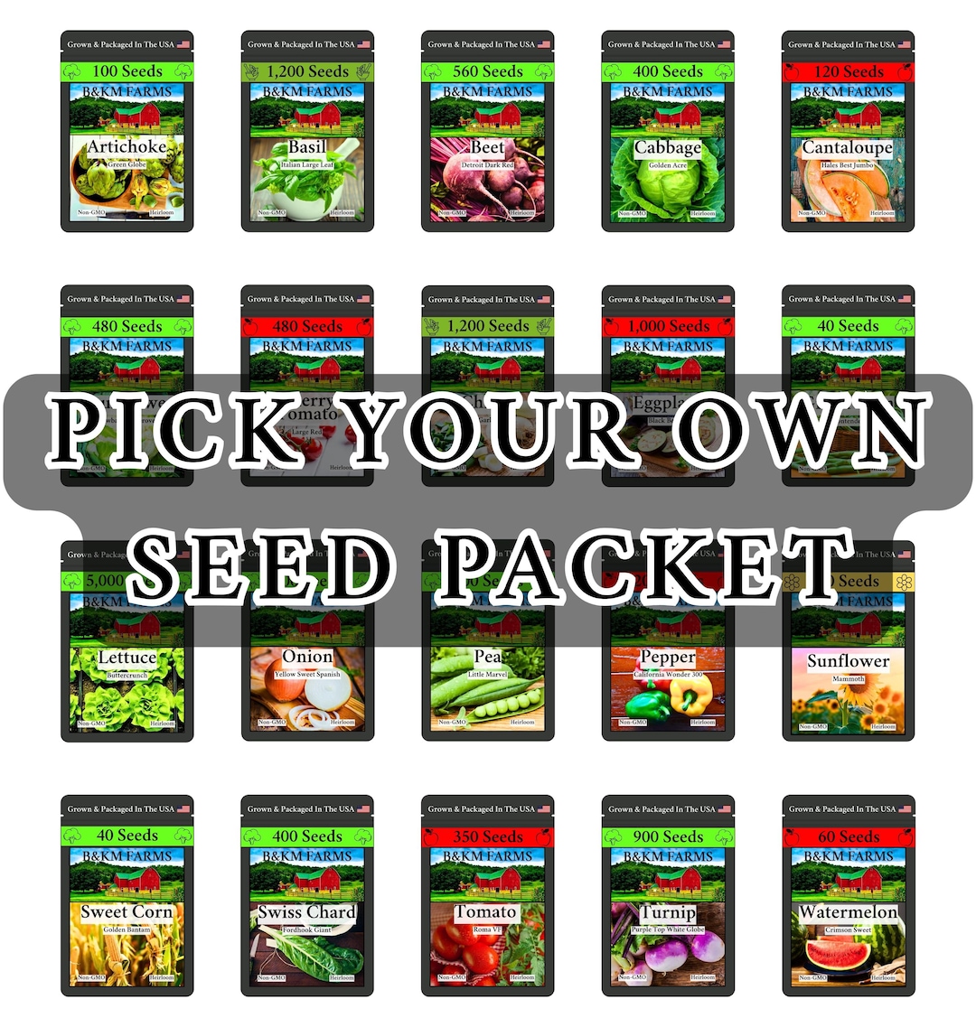 50 Heirloom Seed Varieties – Pick Your Own! Non-gmo Vegetable, Fruit ...