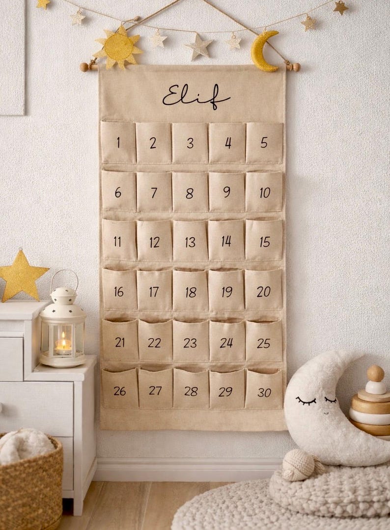 XXL Personalized Ramadan Calendar in Beige Fabric - Etsy