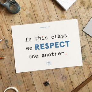 We Respect One Another Poster Class Values Print Printable - Etsy UK
