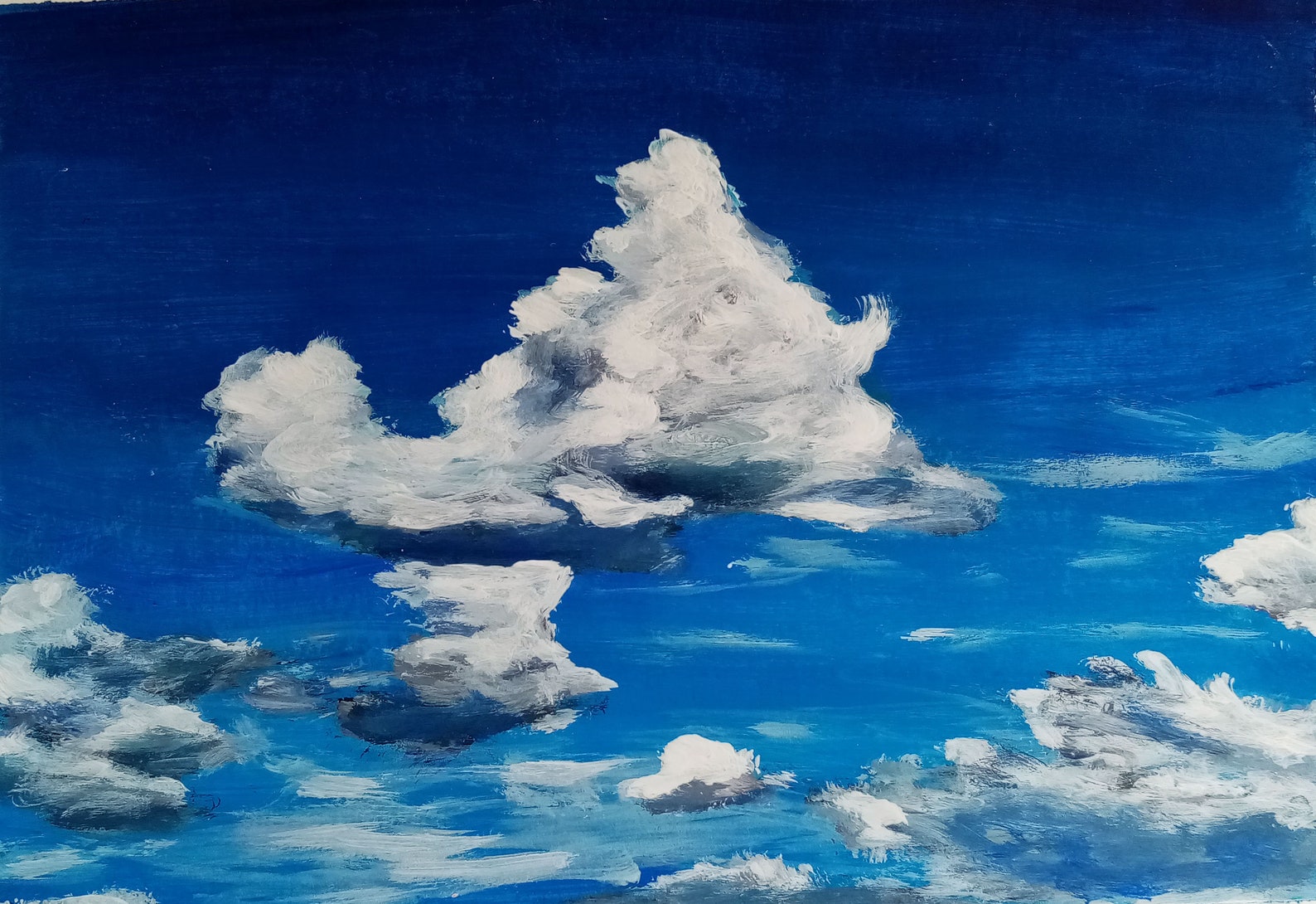 Wolken Malerei Acryl Original Kunst Himmel Kunstwerk von | Etsy