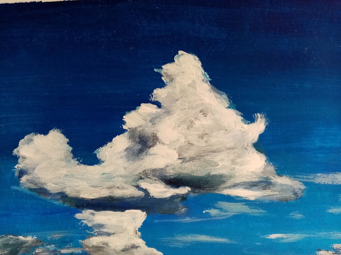 Wolken Malerei Acryl Original Kunst Himmel Kunstwerk von | Etsy