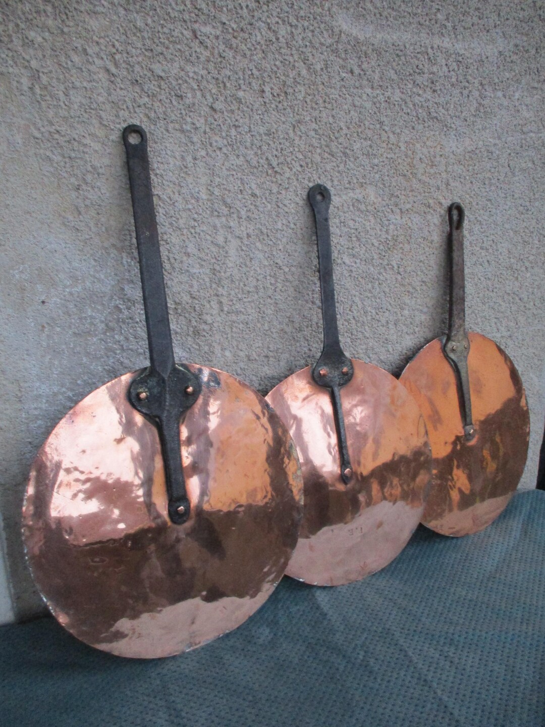 Antique French Copper Lids Set of 3 - Etsy