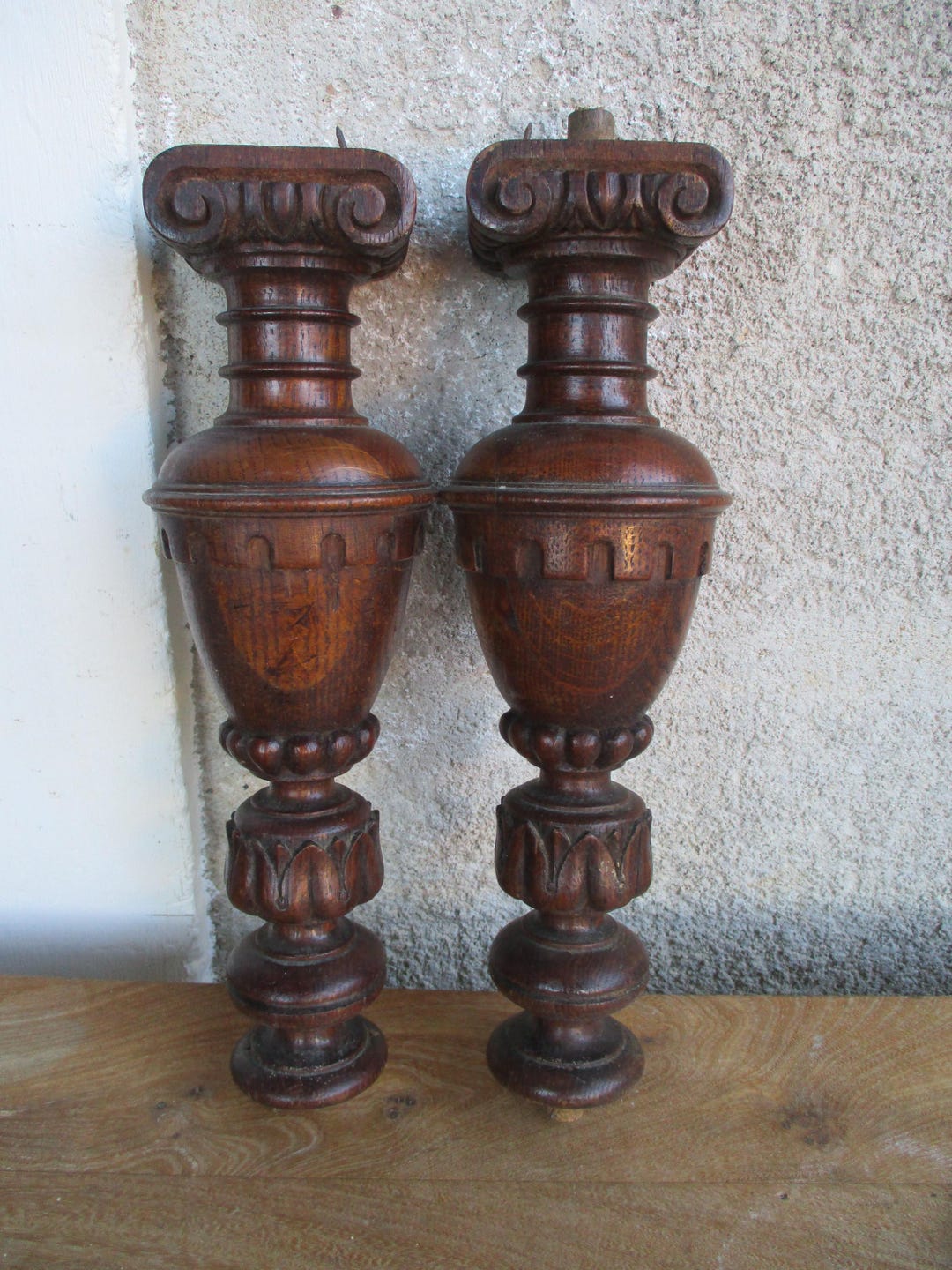Antique French Carved Wood Spindles / Pillars / Posts - Etsy Canada