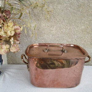 Antique French Copper Braising Pan Daubiere Stew Stock Roasting Pot ...