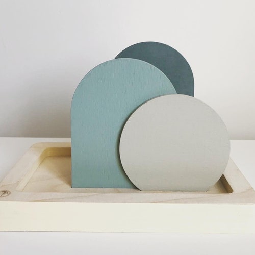 Green Desk Organizer Wood Pen Holder Geometric Pencil Box - Etsy