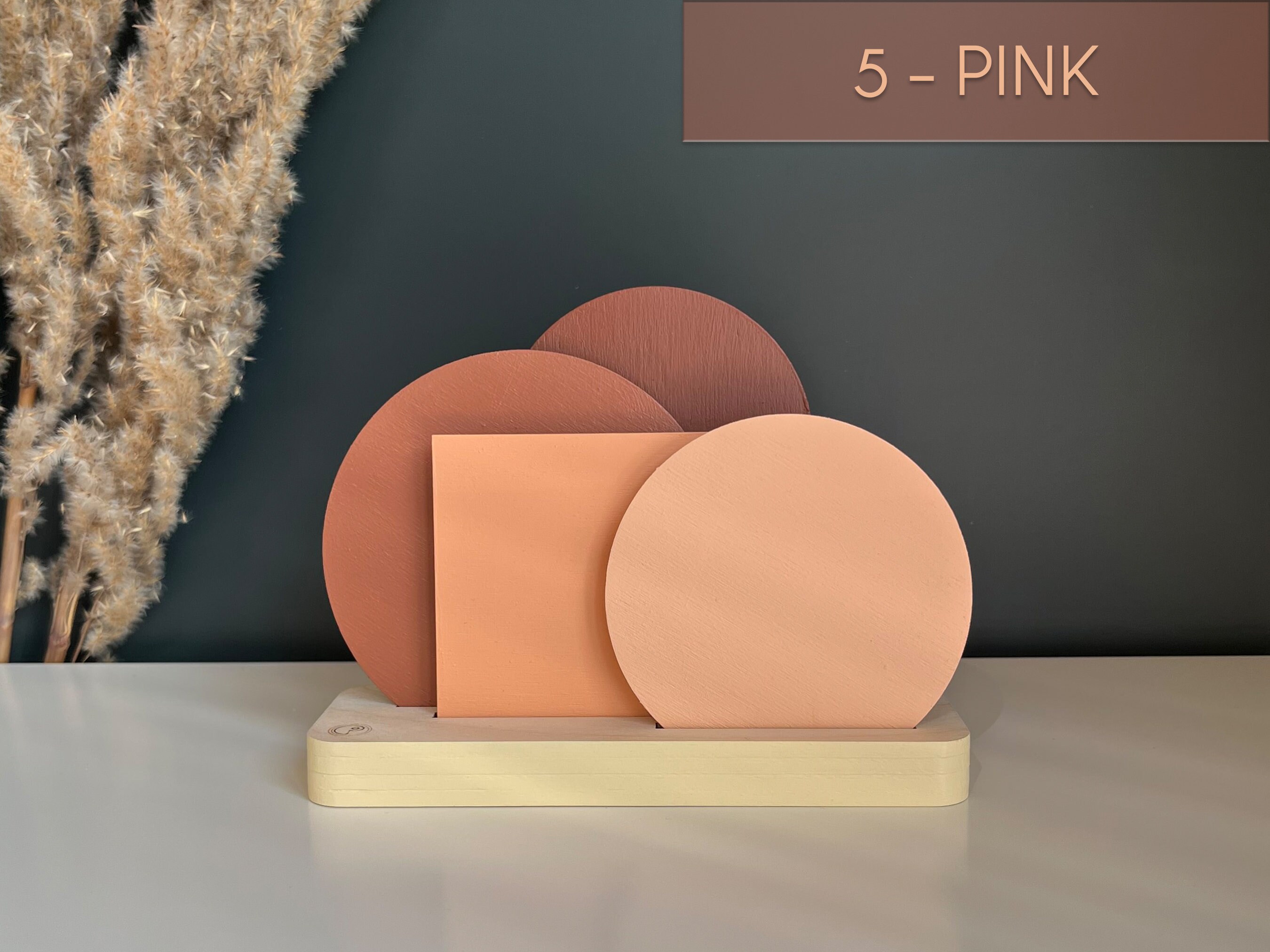 Mid-century Modern Coaster Set, Geometric Coaster Set With Holder ...