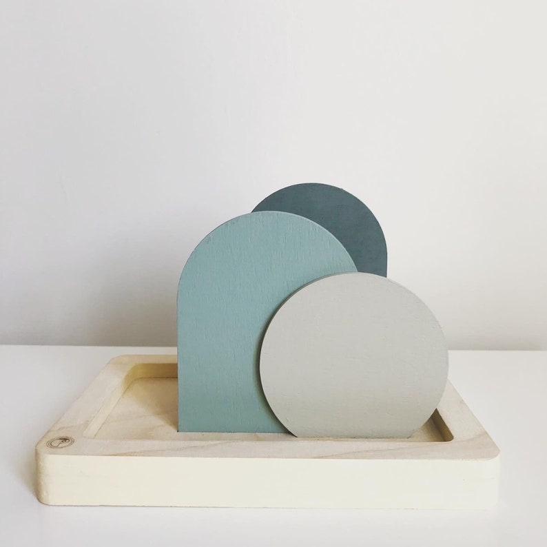 Green Desk Organizer Wood Pen Holder Geometric Pencil Box | Etsy