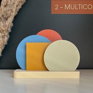 Mid-century Modern Coaster Set, Geometric Coaster Set With Holder ...