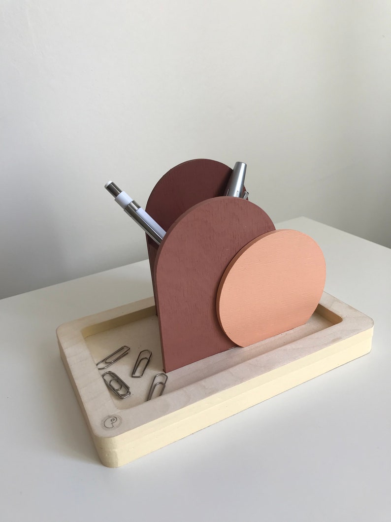 Pink Desk Organizer Pen Pencil Box Business Card Holder - Etsy