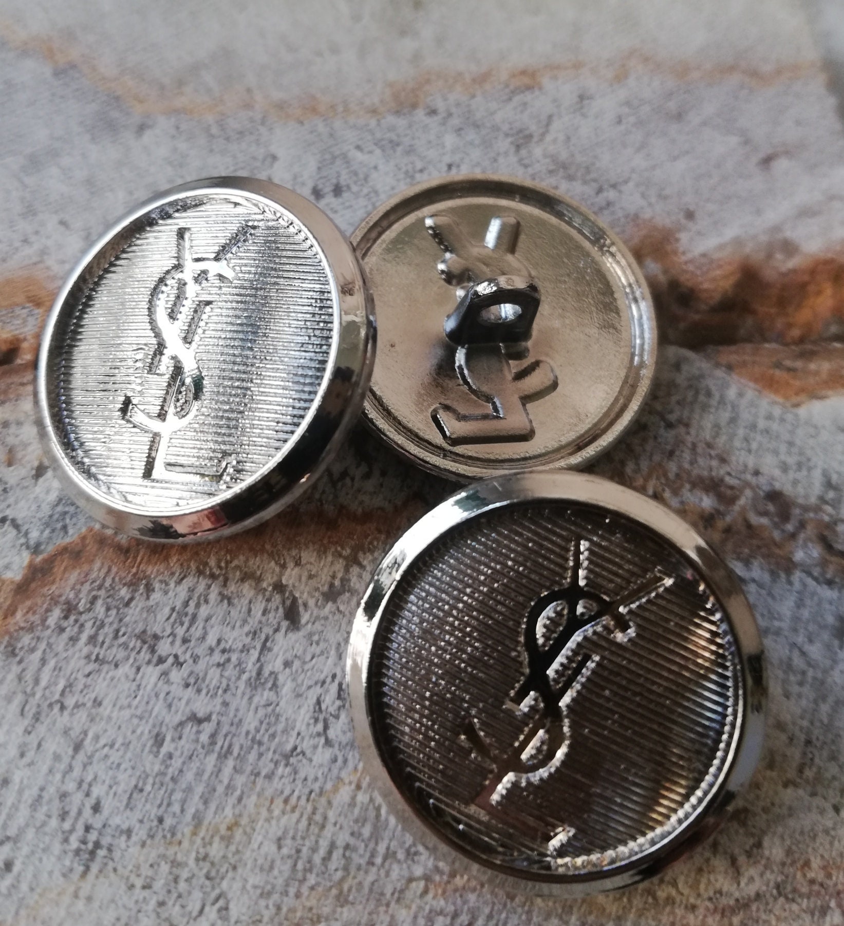 Buttons Silver 1 Pieces. 20 Mm - Etsy UK