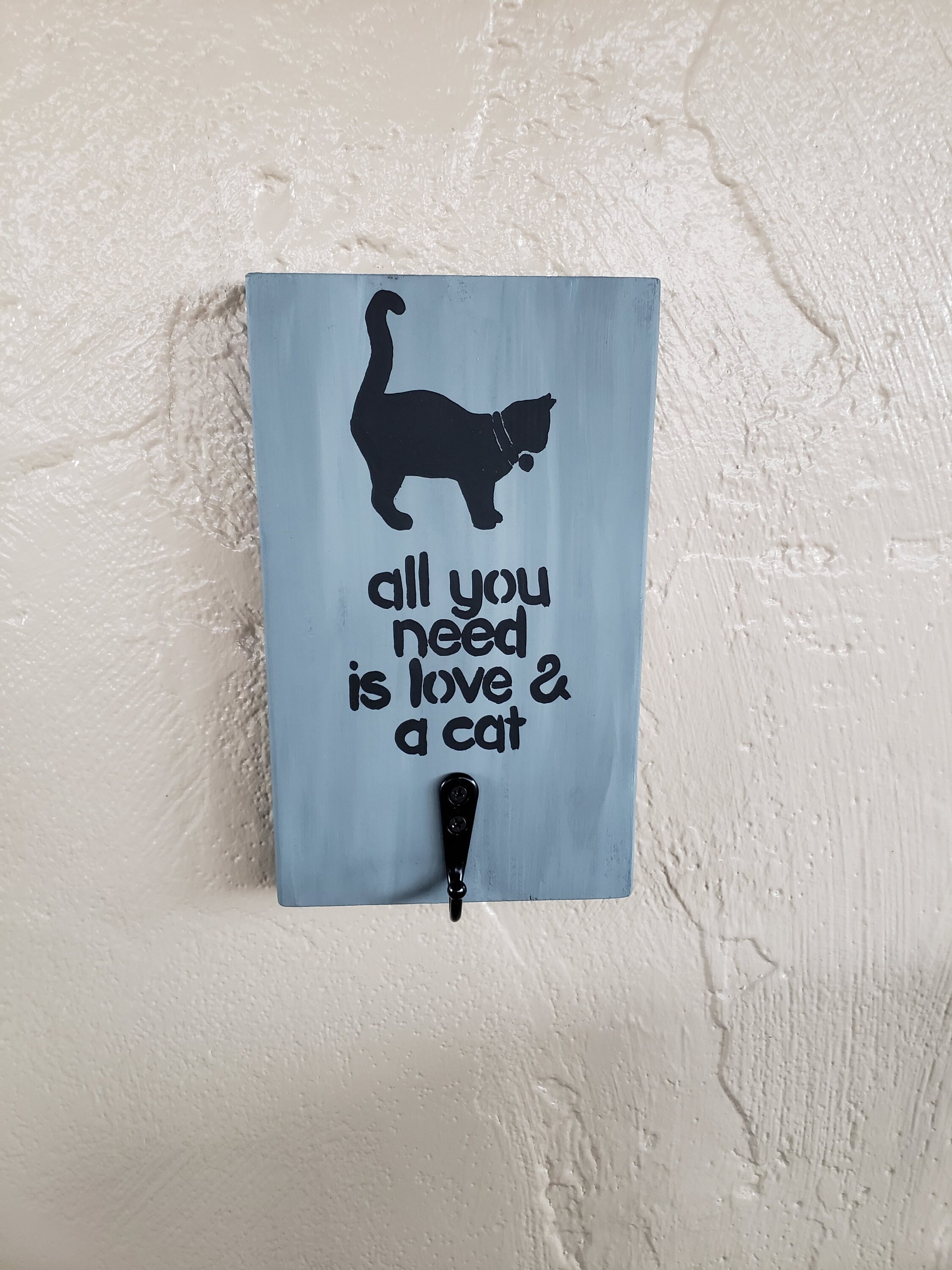 Cat Accessory Hanger/cat Leash Hanger/gray Whitewashed Leash Holder/all ...