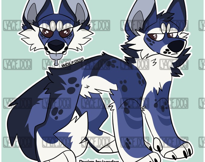Furry Wolf Canine Fursona Character Design Adoptable Adopt OC Dog - Etsy