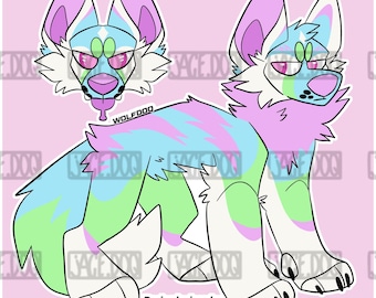 Furry Wolf Canine Adoptable Character Design Fursona Adopt OC Fox Dog ...