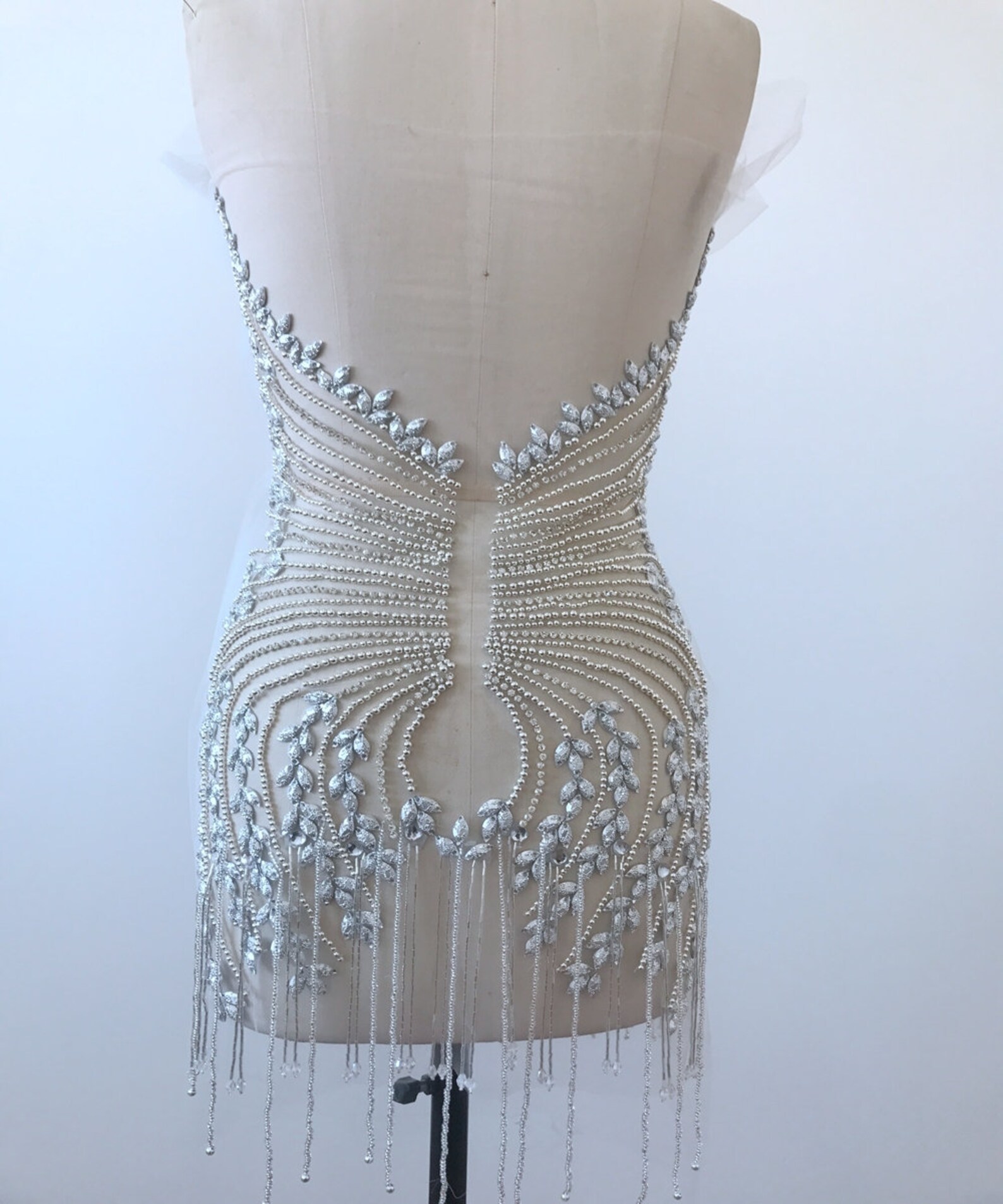 Luxury Rhinestone Bodice Applique Full Body Bodice Motif Sew | Etsy