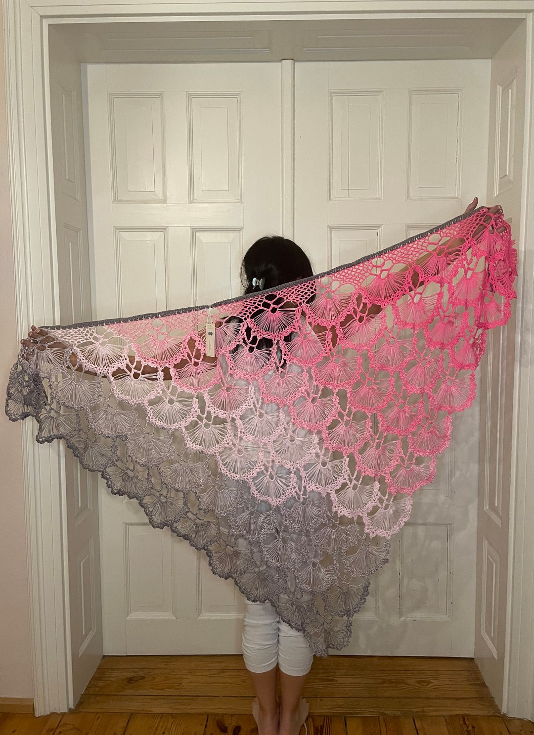 Crocheted Scarf With Loose Pattern [multicolored], Very Soft and ...