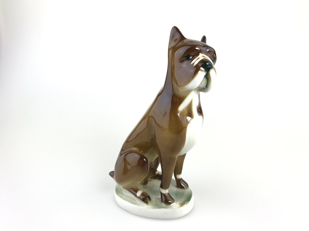 1970s Zsolnay Boxer Dog Made of Porcelain, Vintage Dog, Porcelain ...