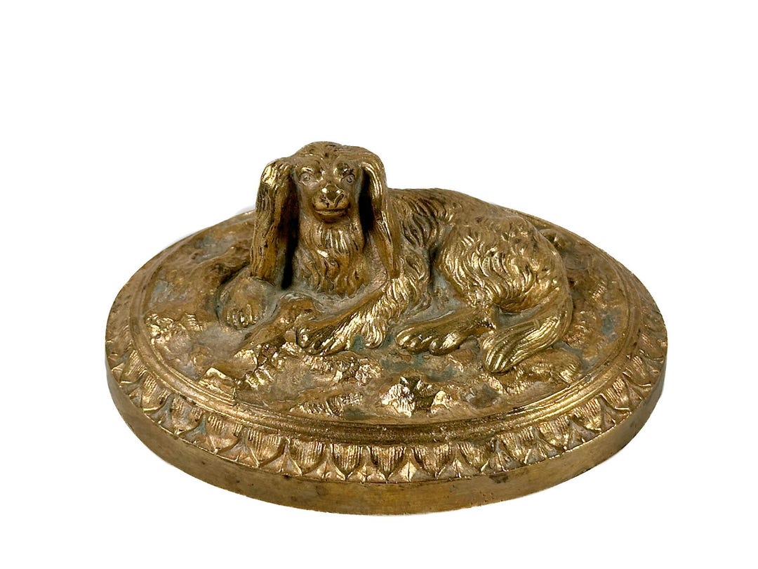Antique Dog Bronze Figure Paperweight 19. Century Budapest Hungary King ...
