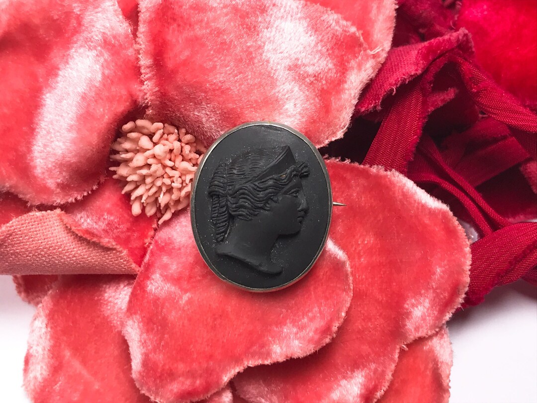 Antique Lava Brooch With Lava Cameo 19th Century 1900s Italy - Etsy