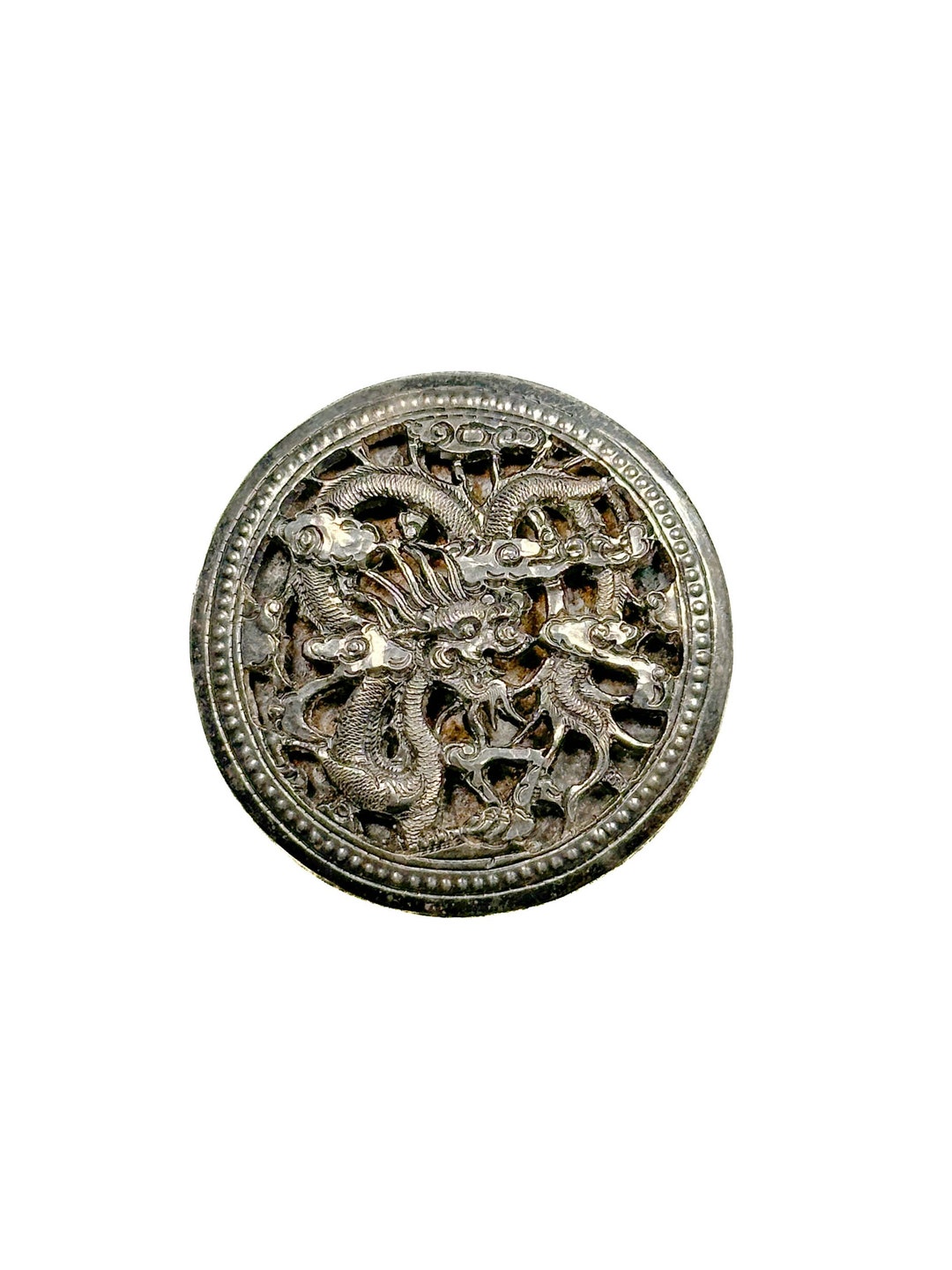 Silver Brooch With a Dragon From Vietnam, Around the 1950s - 1960s ...