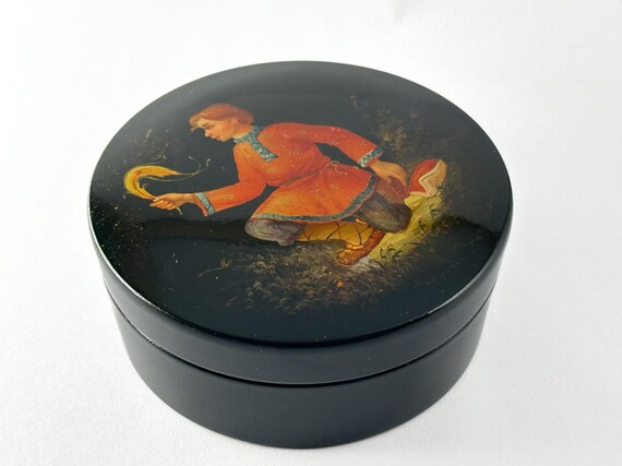 Fedoskino Feather of the Firebird Lacquer Box Jewelr… - Gem