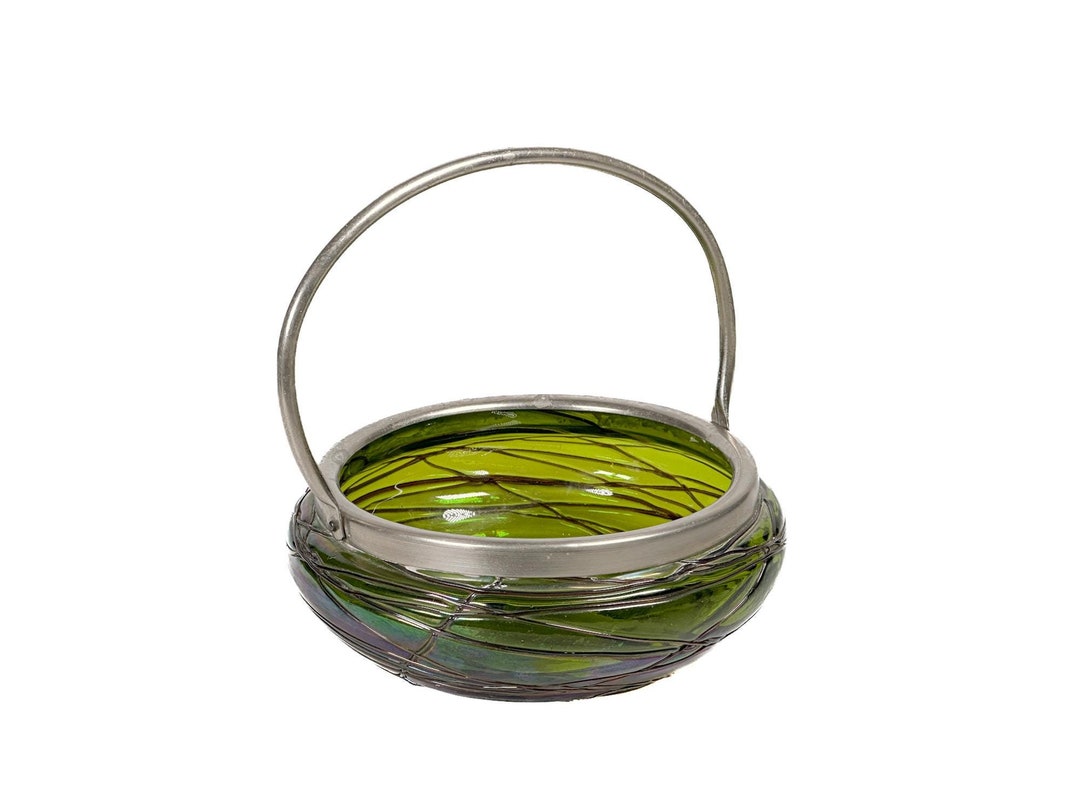 Art Nouveau Pallme König Glass Bowl Around 1910s-1920s Iridescent Glass ...