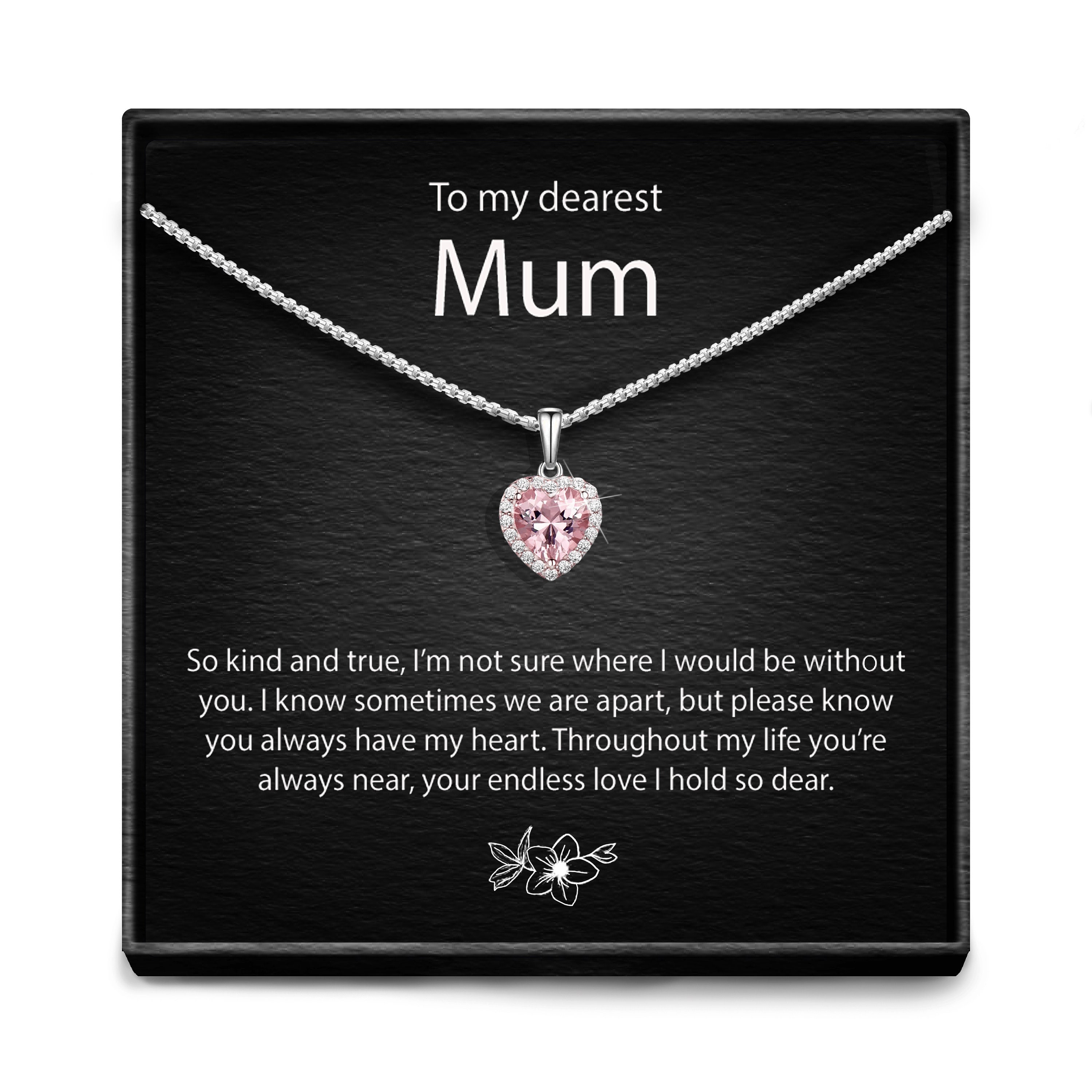 My Dearest Mum Elevated Heart Necklace - Etsy
