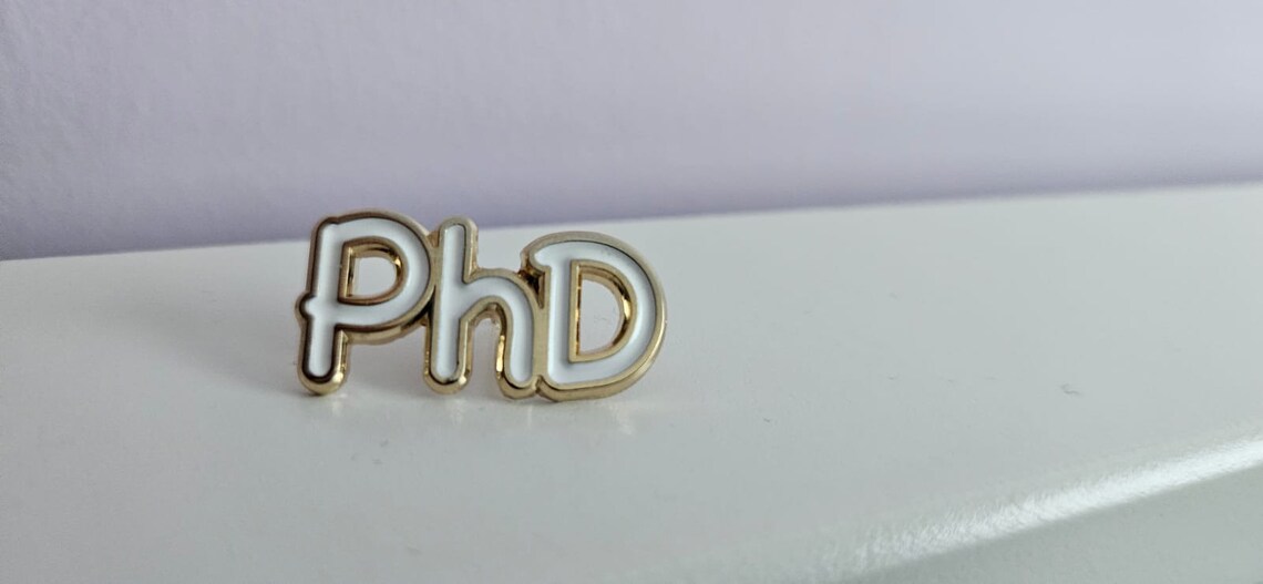 Phd Pin Gold and White Soft Enamel Pin - Etsy