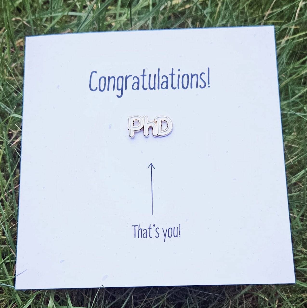 Congratulations Phd Graduation Card With Gold phd Enamel Pin Attached ...
