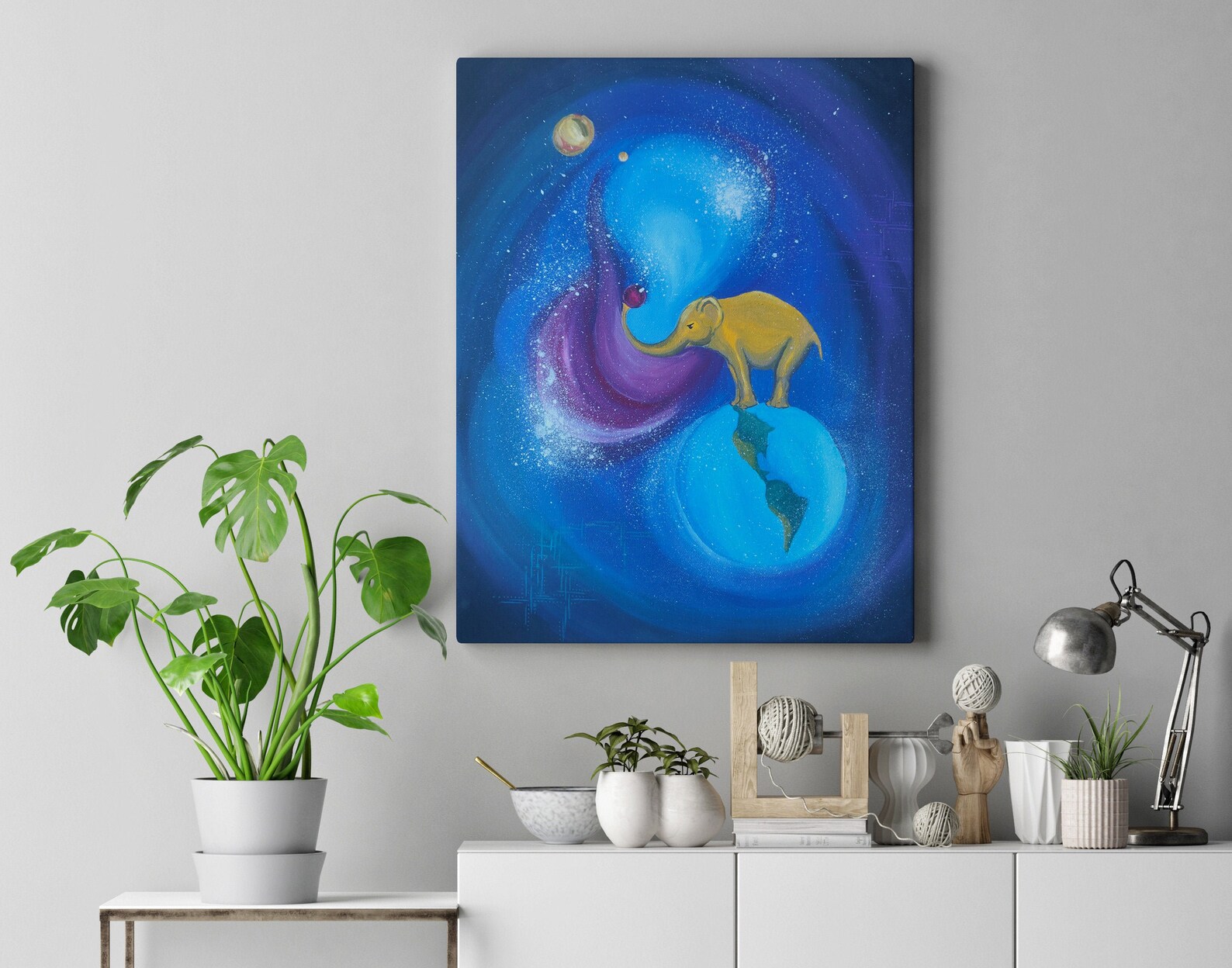 Acrylic space painting abstract painting space artwork | Etsy