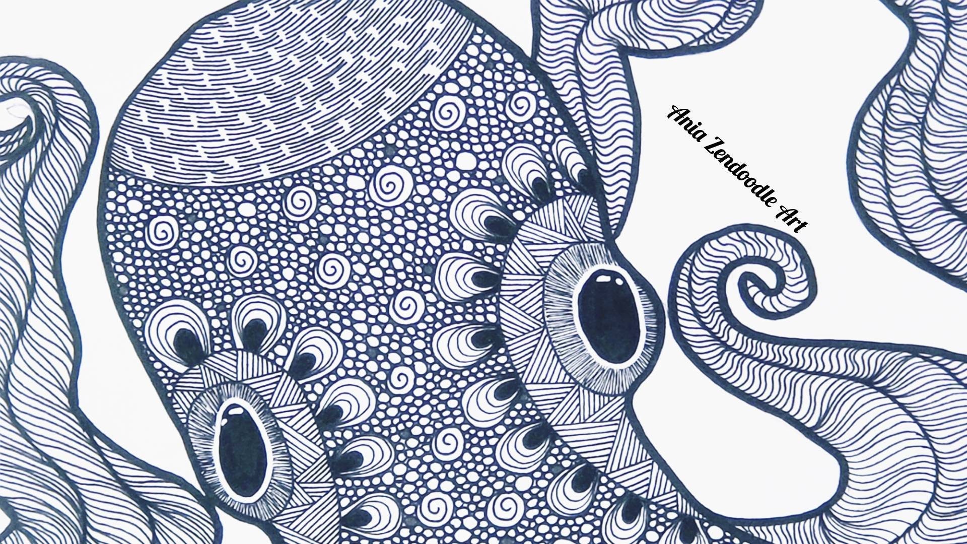 octopus birthday card mother's day card zentangle art. Octopus card ...